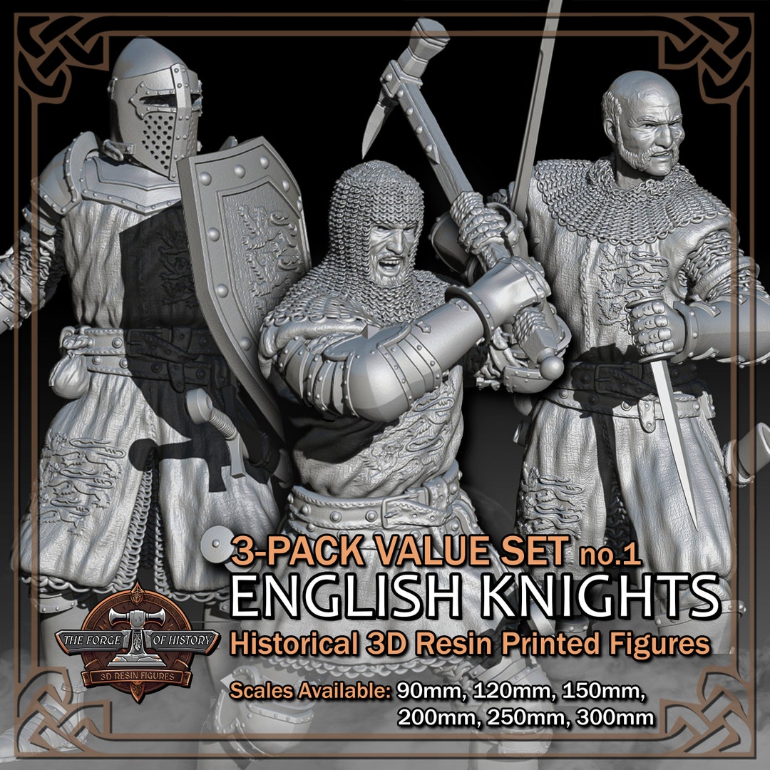 English Knights 3-pack V1 (value Set) - Historical Figures - 3D Resin ...