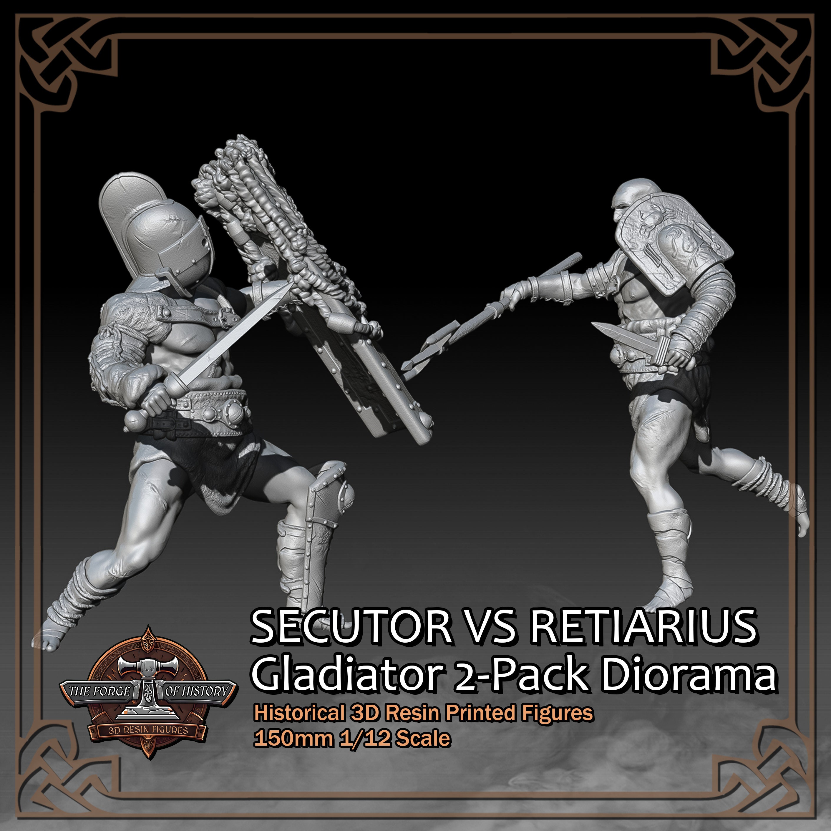 Secutor VS Retiarius Gladiator 2-pack Diorama 150mm 1:12 Historical ...
