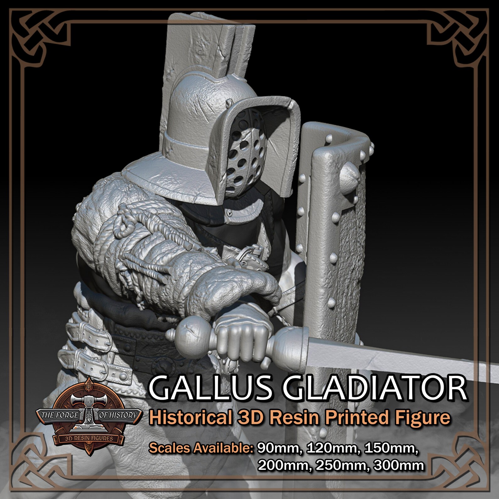 Gallus 'gaul' Gladiator - Historical Figure - 3D Resin Printed Model ...