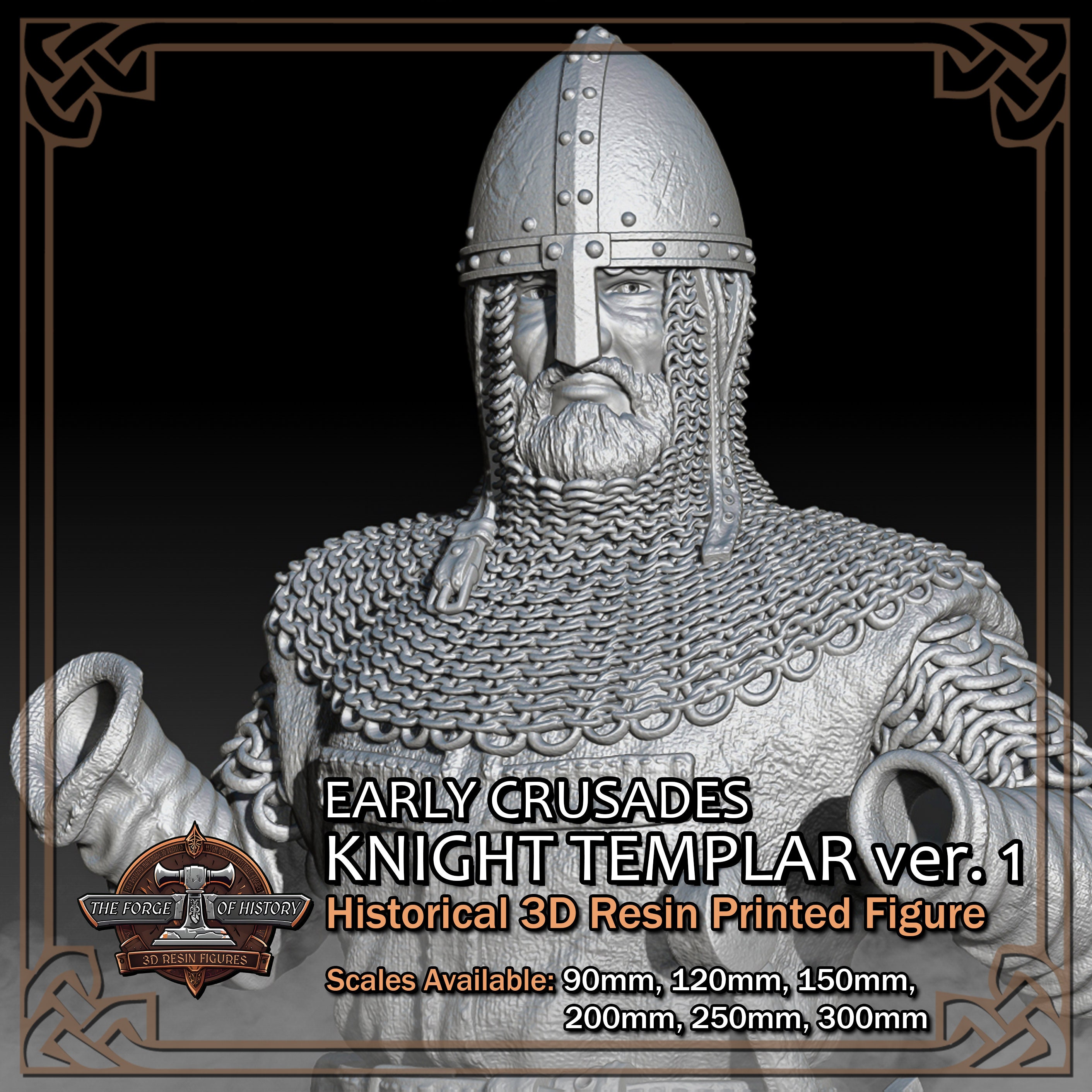Crusader Knight Templar Version 1 - Historical Figure - 3D Resin ...