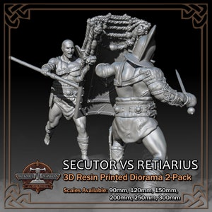 Secutor VS Retiarius Gladiator 2-pack Diorama - Historical Figures - 3D ...