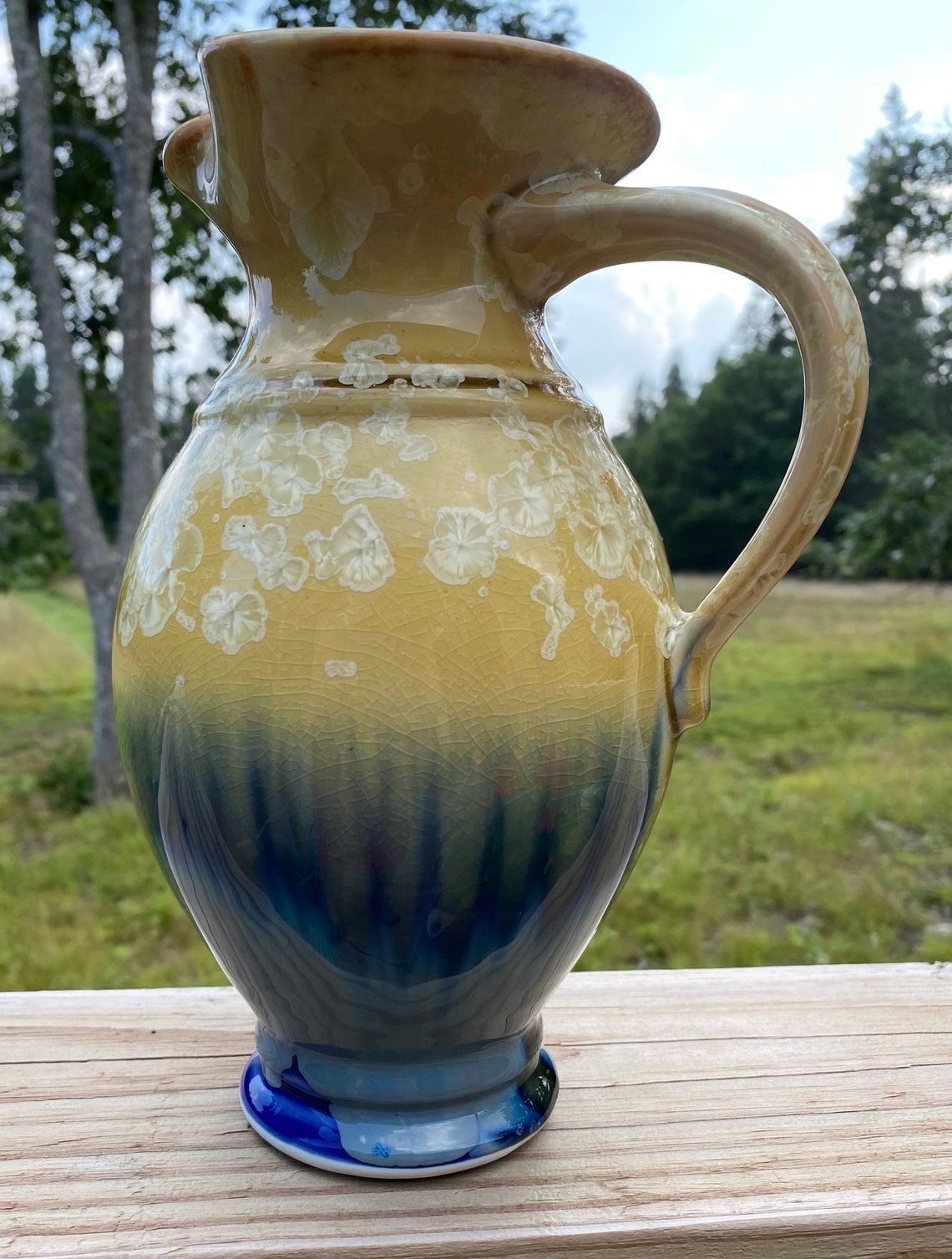 Edgecomb Potters Pitcher Crystalline Glaze Edgecomb Pottery | Etsy