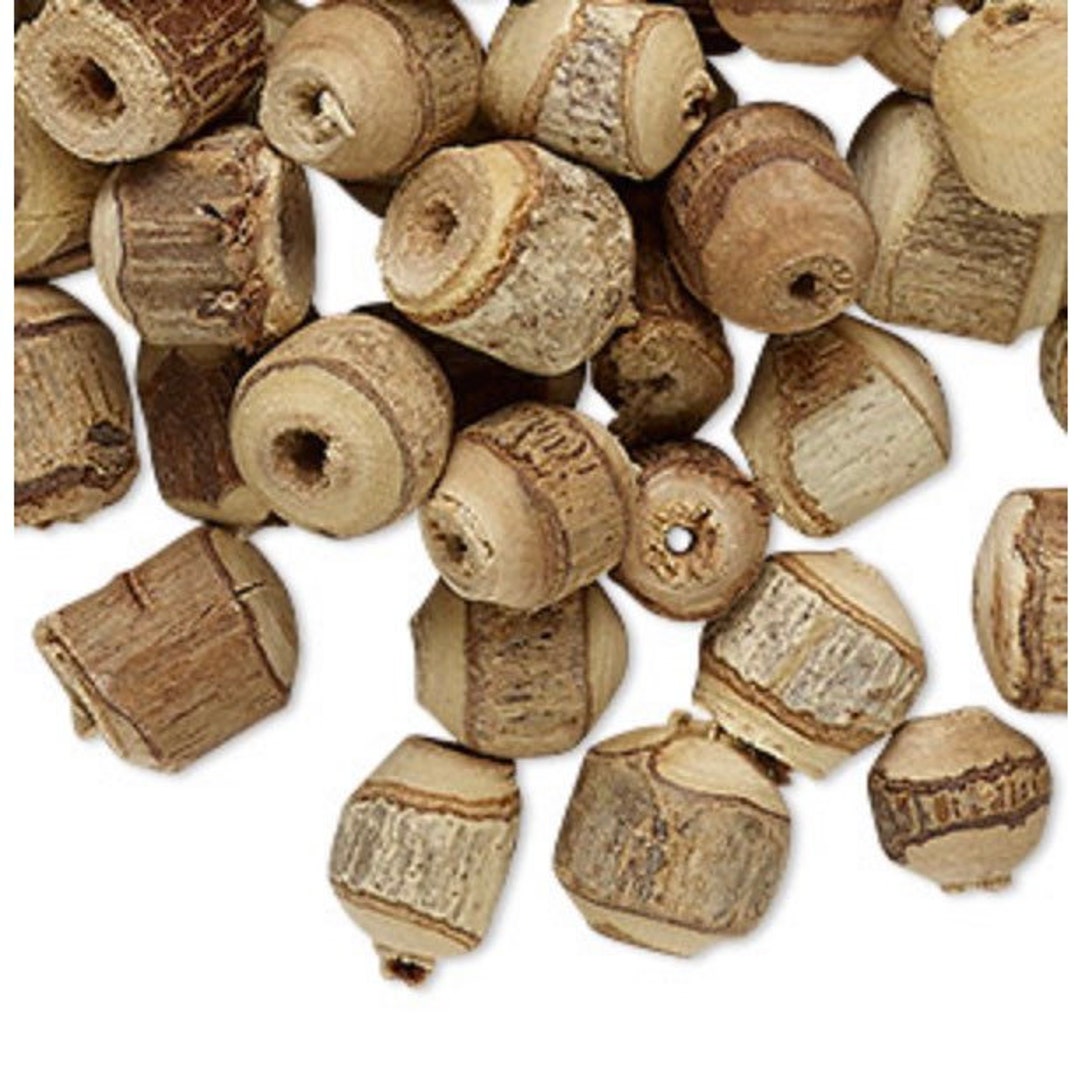 Wooden Beads Lot of 30 Rustic Twig Beads With Bark - Etsy