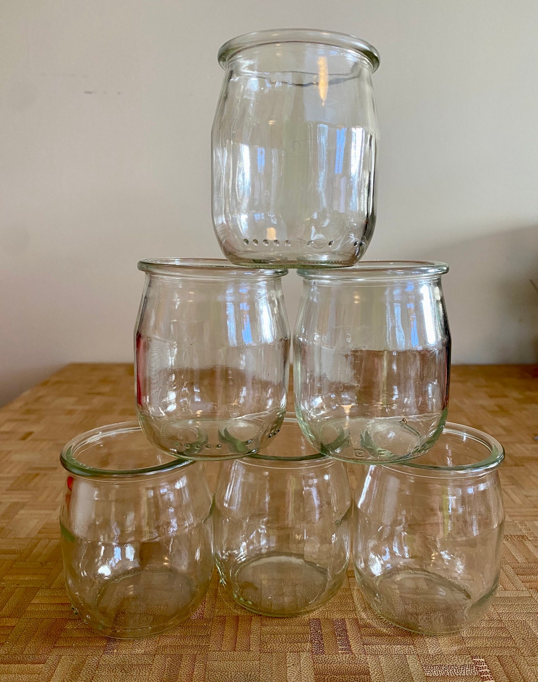 Glass Jars Petit Pot 4 Oz. Size 2.75” Craft Storage Set of 3 Upcycled ...