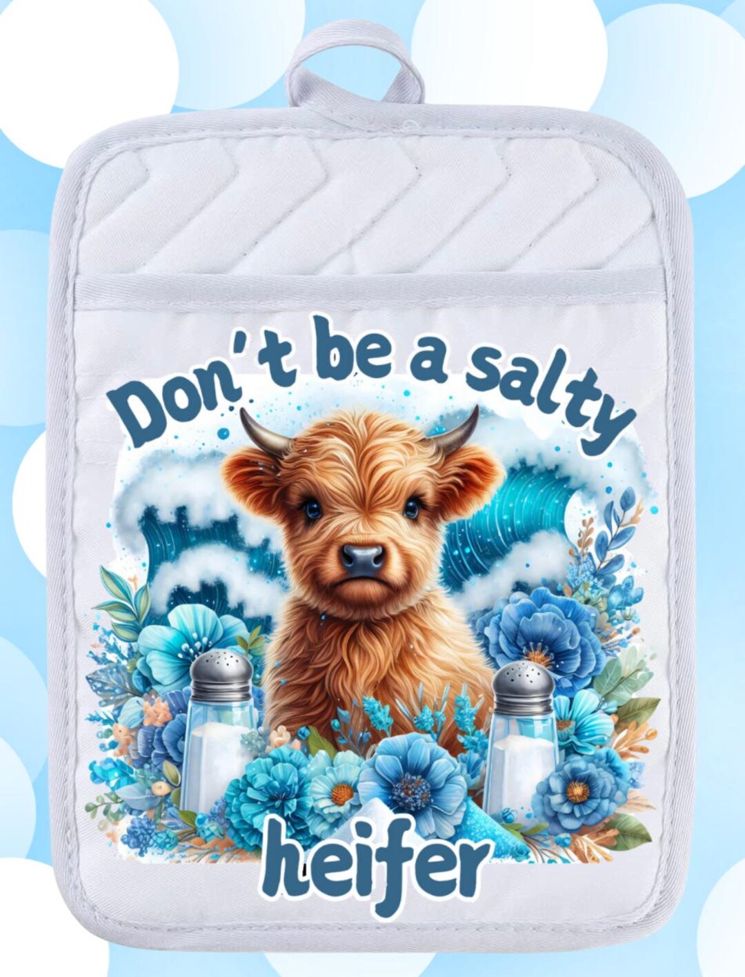 Don't Be A Salty Heifer Cow Oven Mitt Digital Download PNG - Etsy