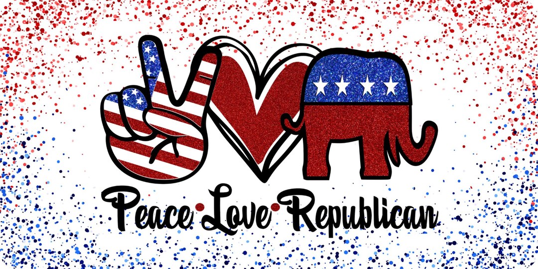 12x6 Peace Love Republican License Plate Digital Download PNG - Etsy