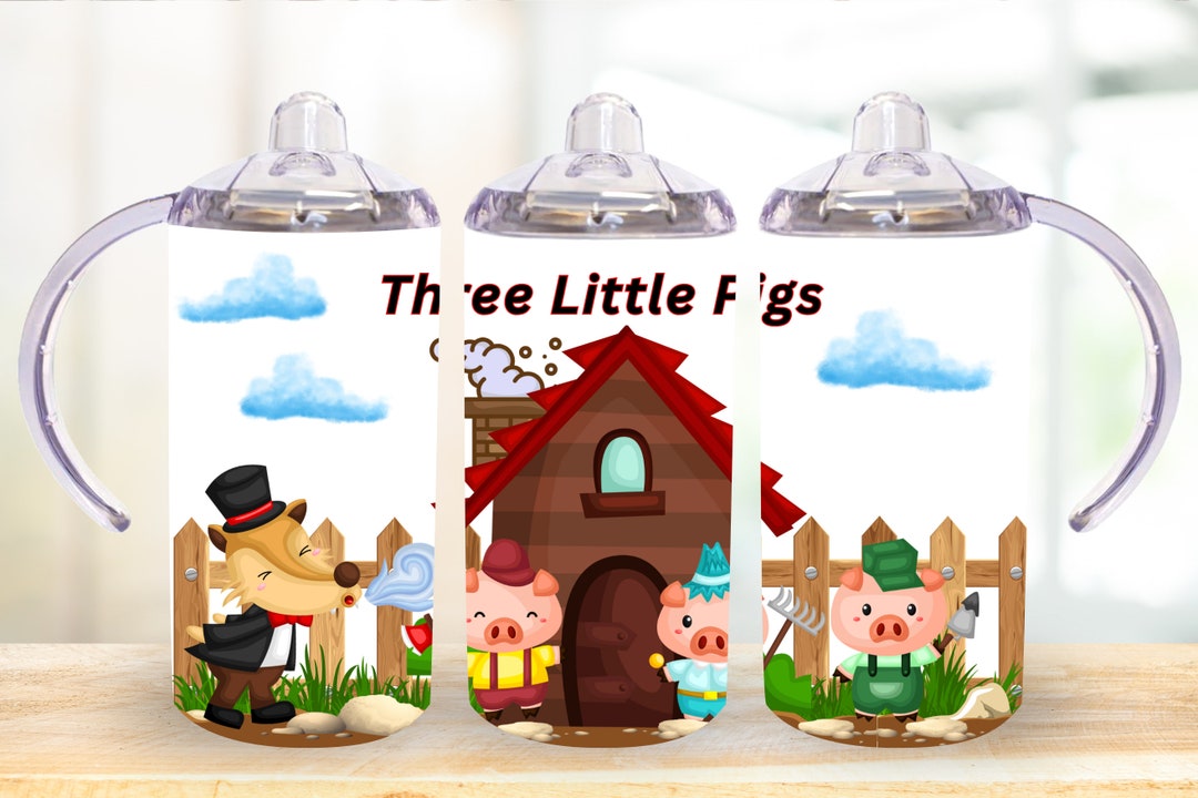 12oz Straight Three Little Pigs Sippy Cup Tumbler Digital Download PNG ...
