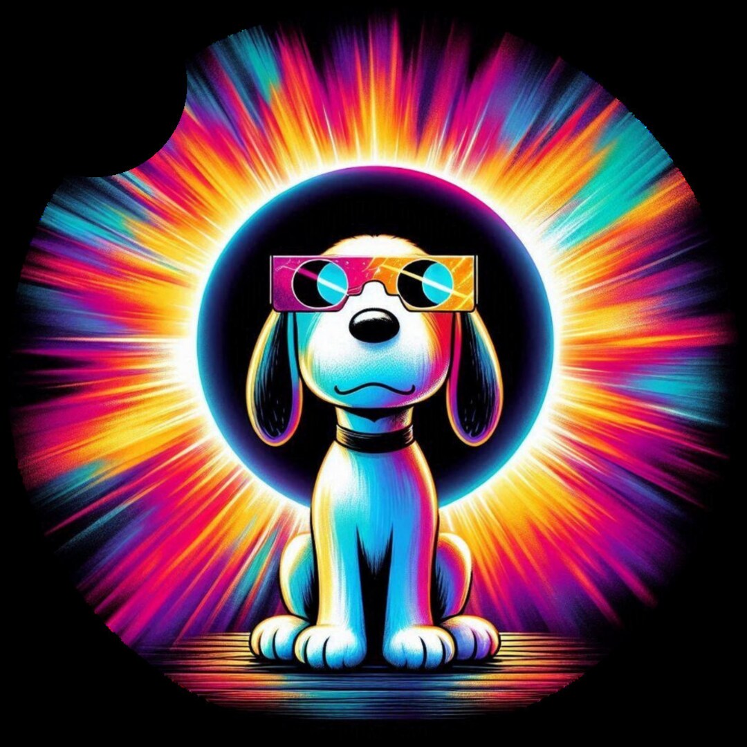 3 Car Coaster Solar Eclipse Snoopy Character Digital Download PNG - Etsy