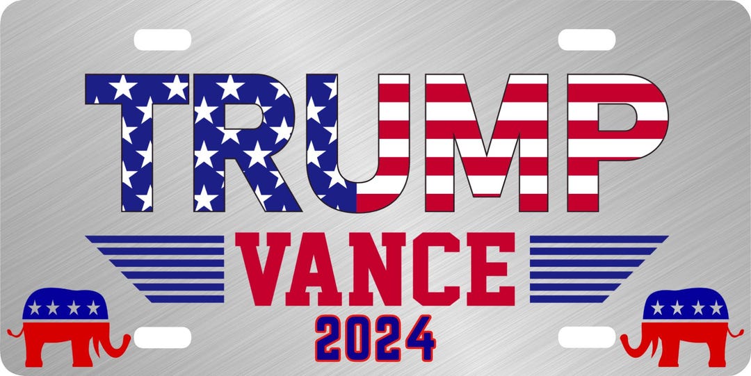 12x6 Trump Vance License Plate Digital Download PNG - Etsy