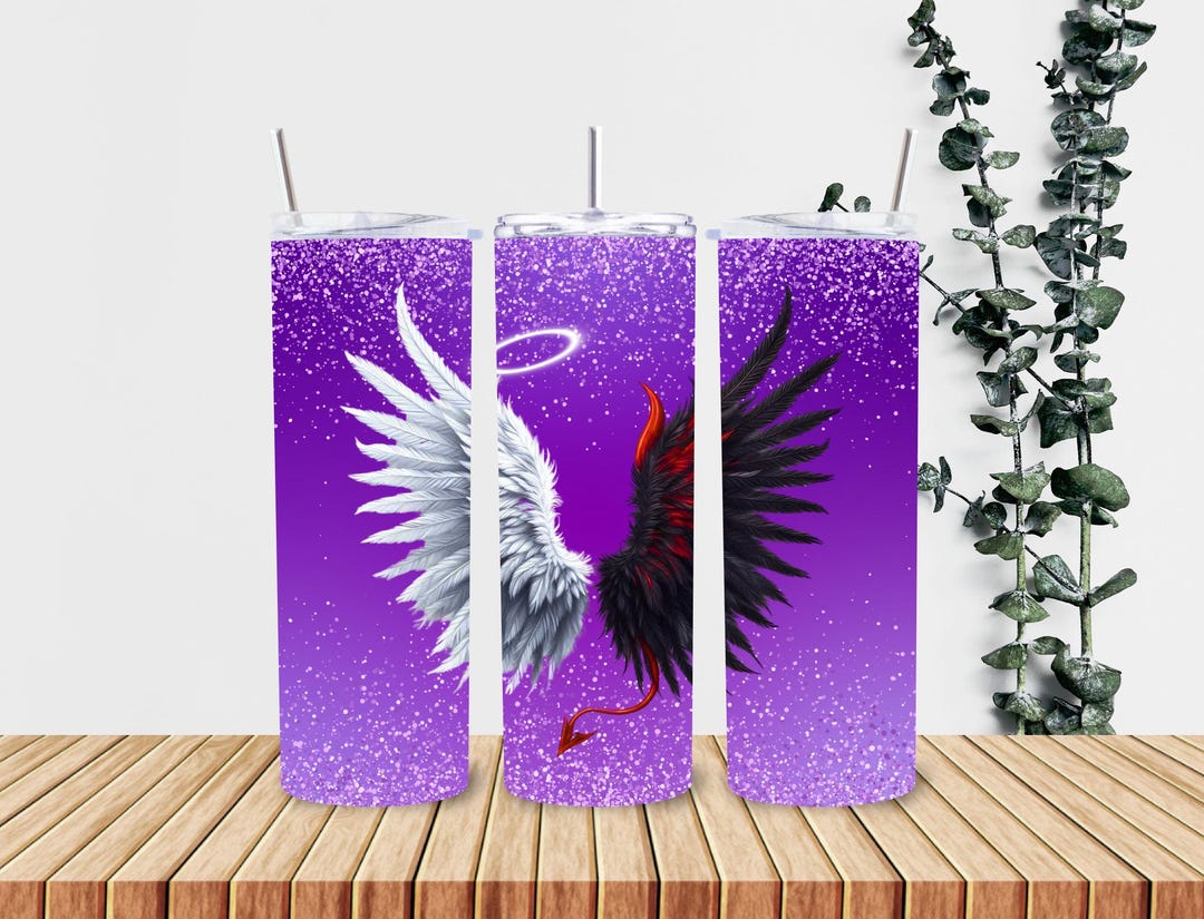 20oz Straight Angel Devil Wings Skinny Tumbler Digital Download PNG - Etsy