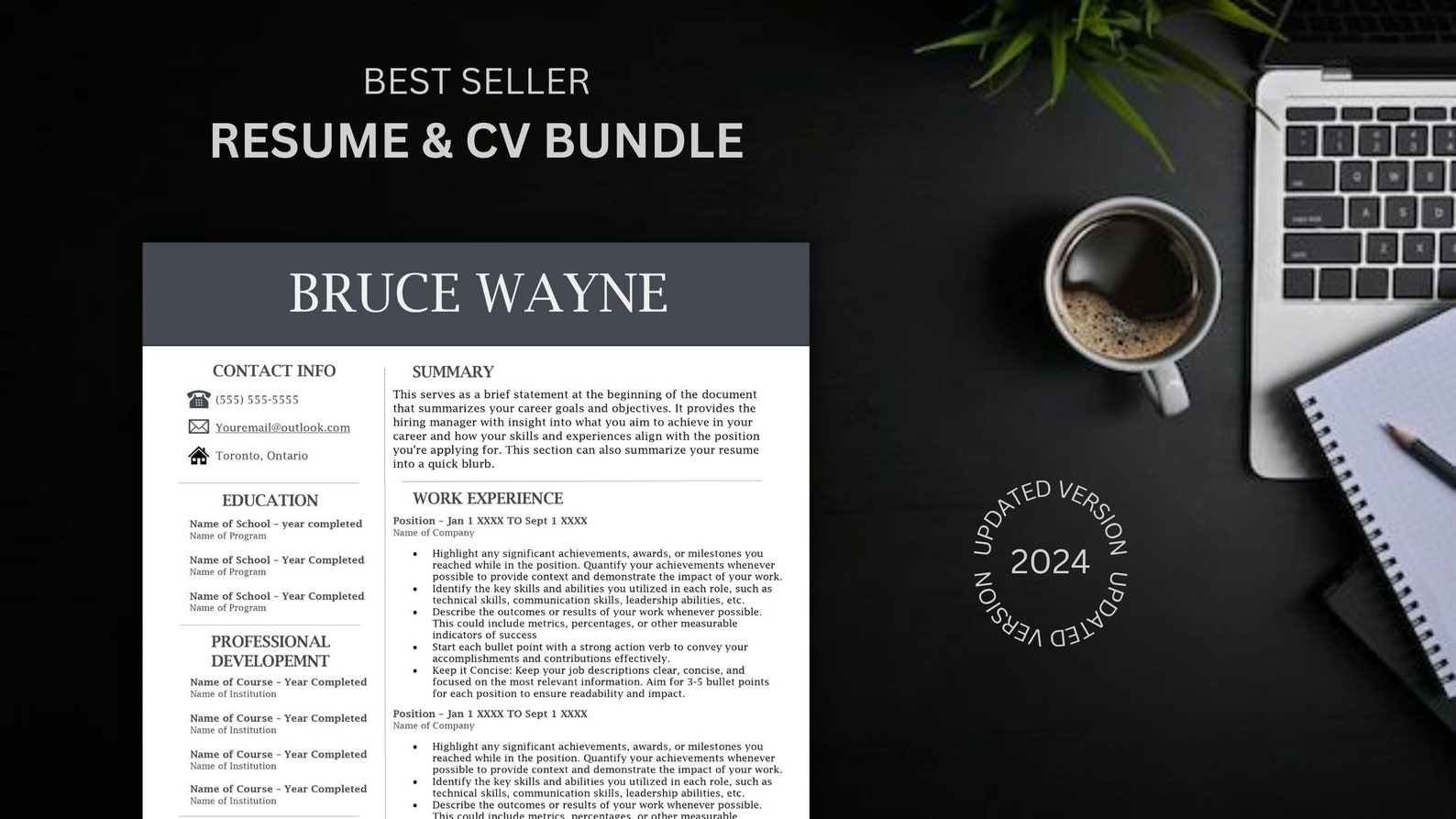 Celebrate Your Professional Journey: Introducing the Gray & White Resume Template Package ...