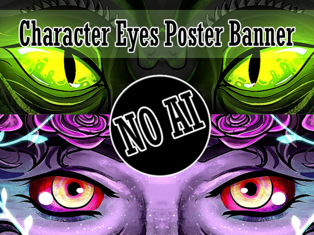Custom Hand-drawn Character Eyes Poster - Etsy