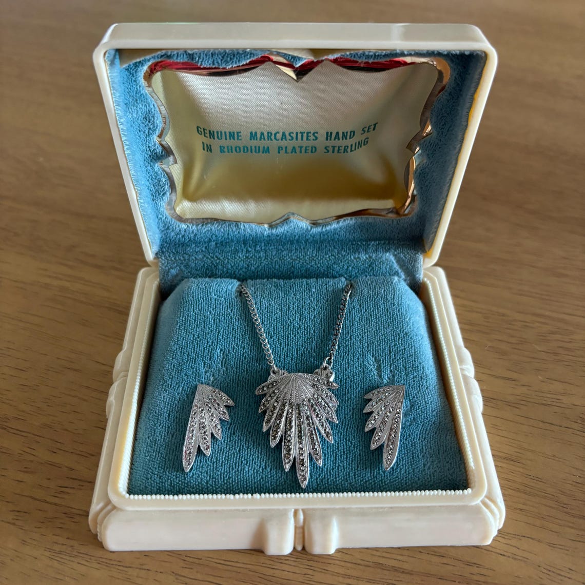 Vintage 1950s Marcasite Necklace and Earring Set - Etsy