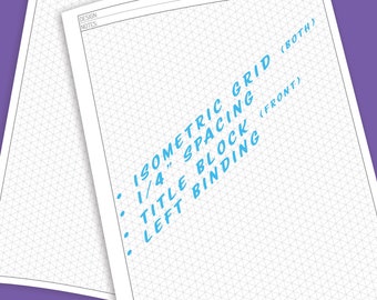 Isometric Graph Paper, Top Bind, With Title Block (front) - Etsy