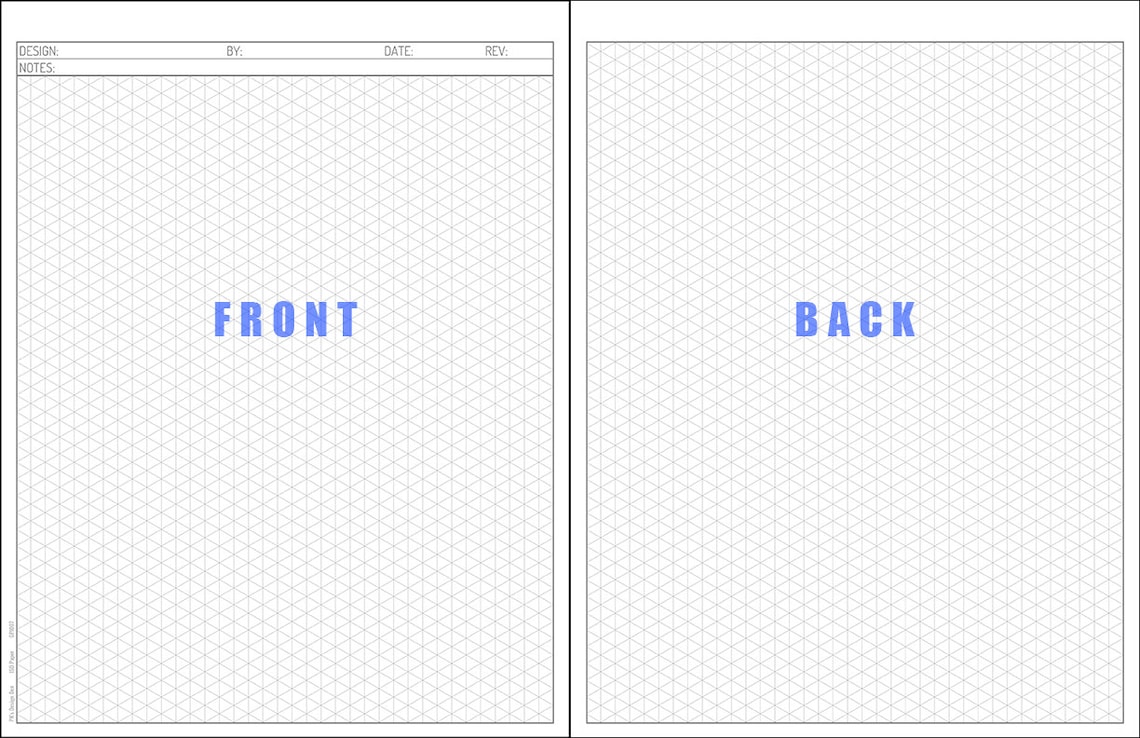 Isometric Graph Paper, Top Bind, With Title Block (front) - Etsy
