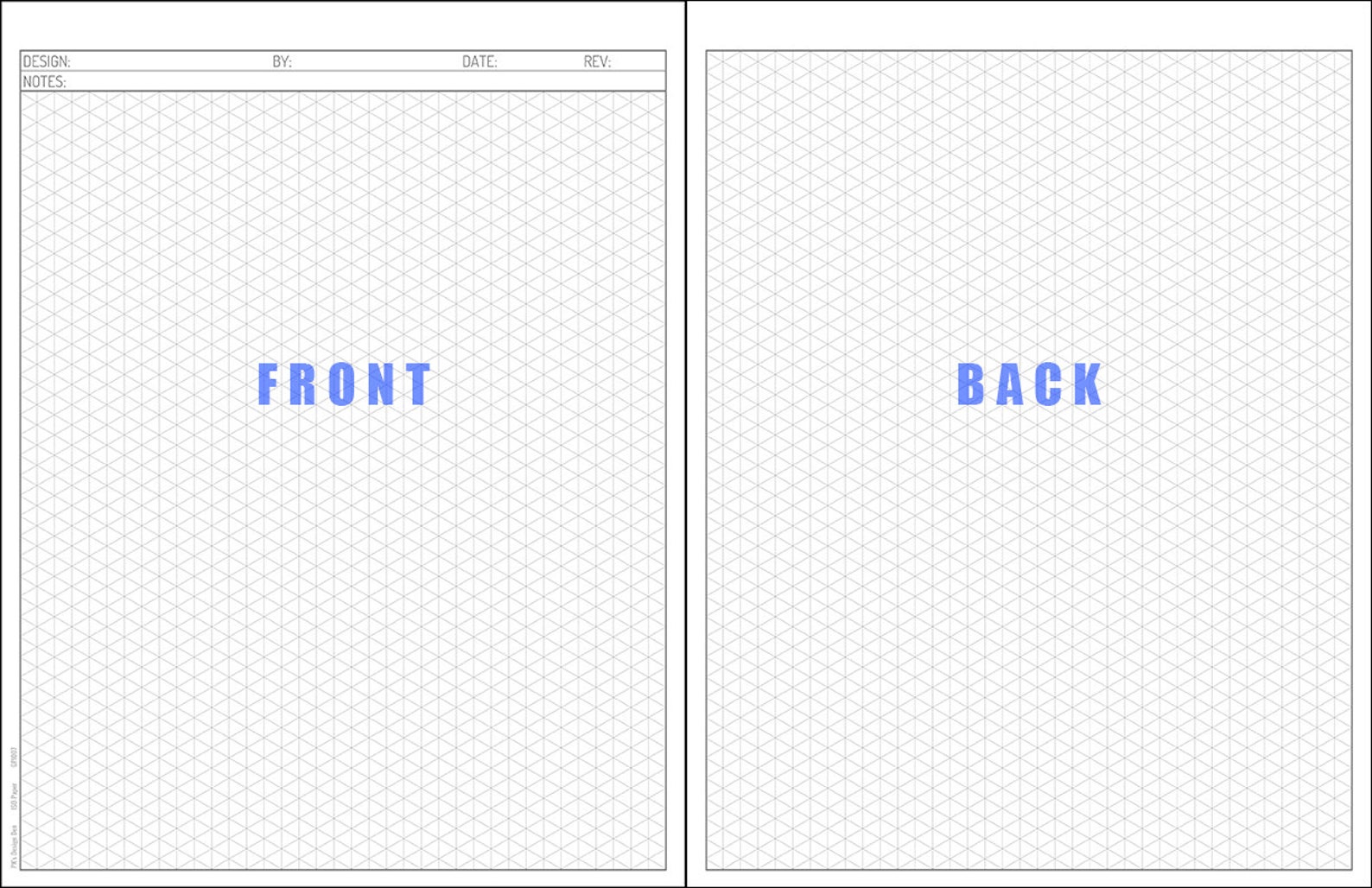 Isometric Graph Paper, Top Bind, With Title Block (front) - Etsy