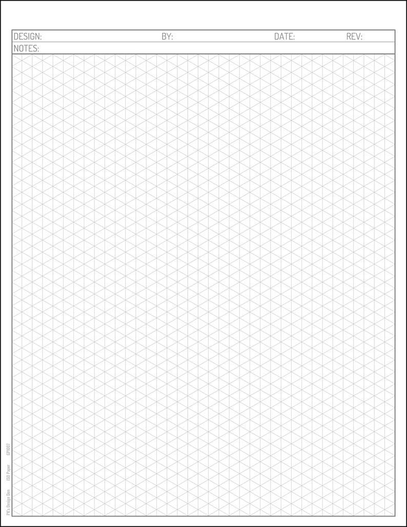 Isometric Graph Paper, Top Bind, With Title Block (front) - Etsy