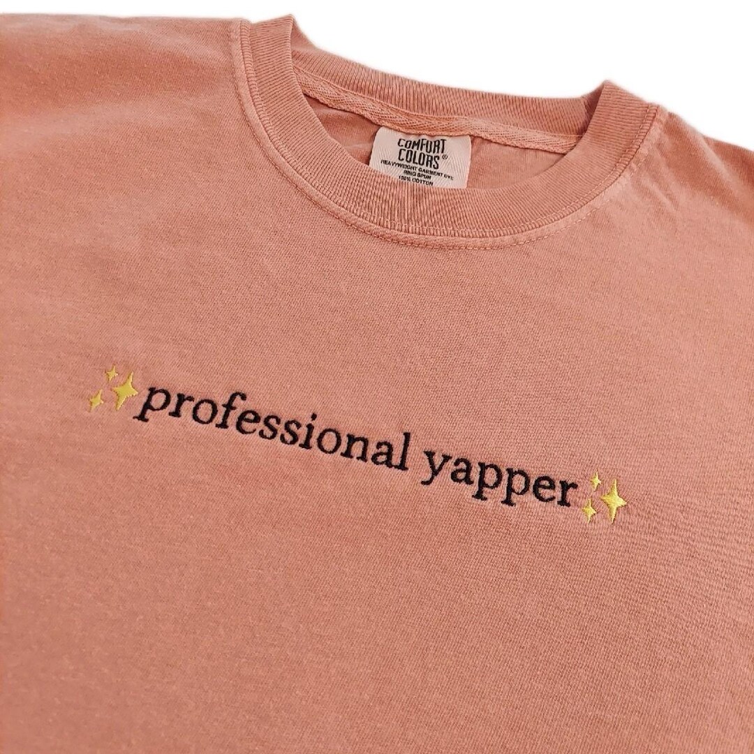Professional Yapper Embroidered T-shirt (comfort Colors) - Etsy