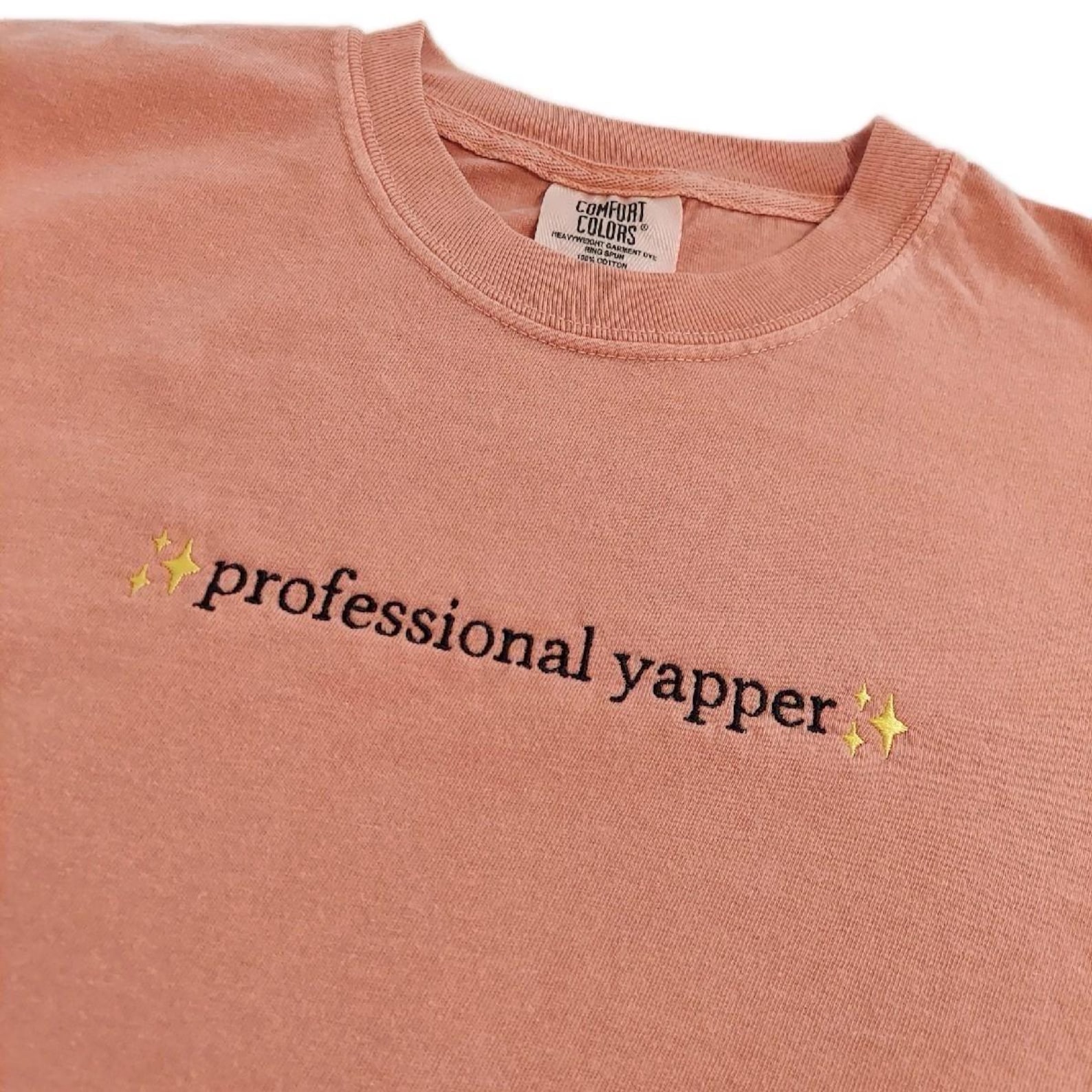 Professional Yapper Embroidered T-shirt (comfort Colors) - Etsy