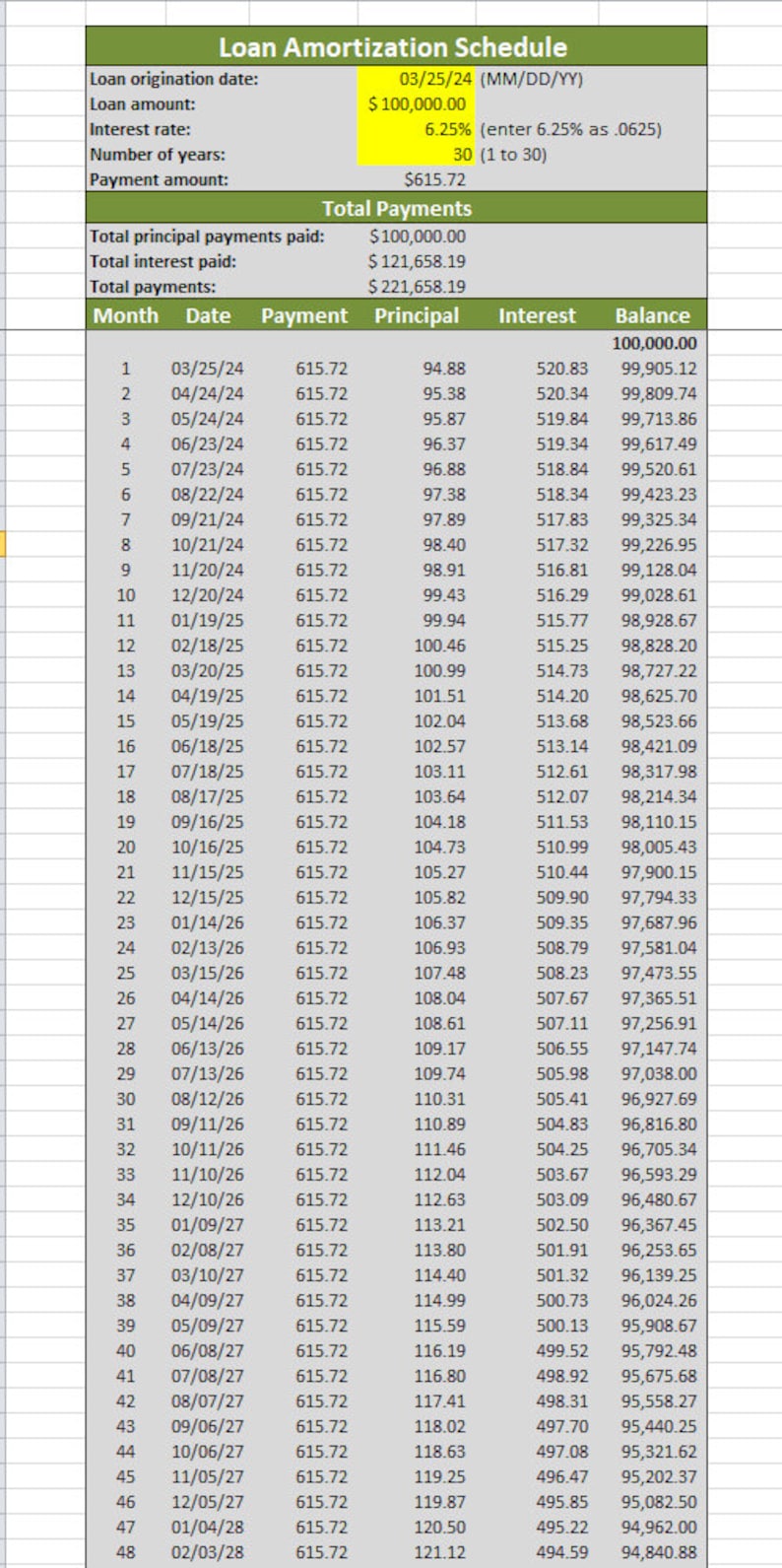 Loan Amortization Schedule - up to 30-year Auto, Home Mortgage Loan Payoff Tool - Payment ...
