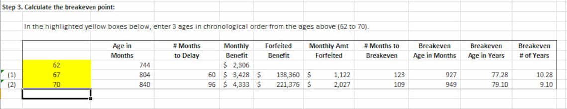 Social Security Break Even Calculator - Digital Download - Excel ...