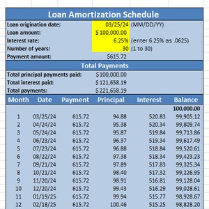 Car, Vehicle, and Home Mortgage Loan Payment Tracker, 30-year ...