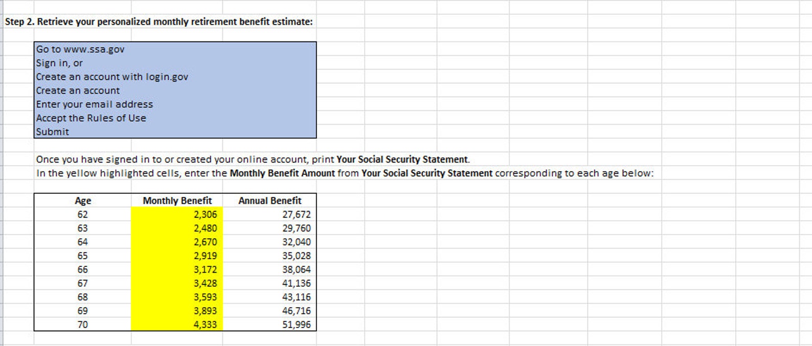 Social Security Break Even Calculator - Digital Download - Excel Worksheet - Full Retirement Age ...