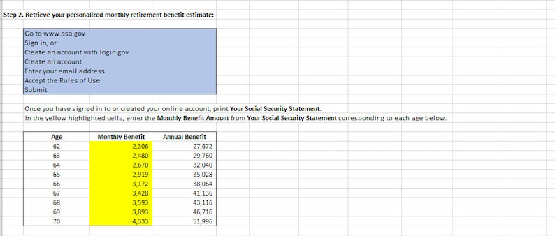 Social Security Break Even Calculator - Digital Download - Excel ...