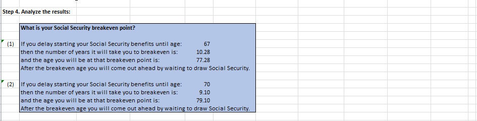 Social Security Break Even Calculator - Digital Download - Excel ...