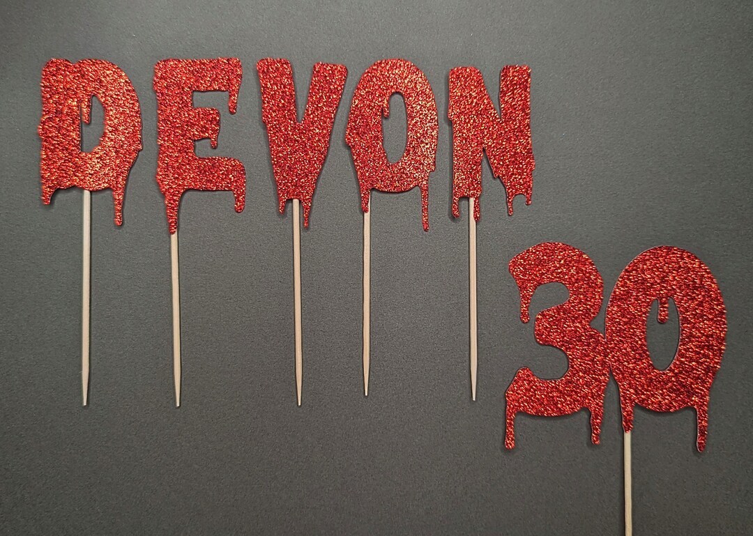 Halloween Horror Blood Drip Cake Topper Customised Name and Age Rocky ...