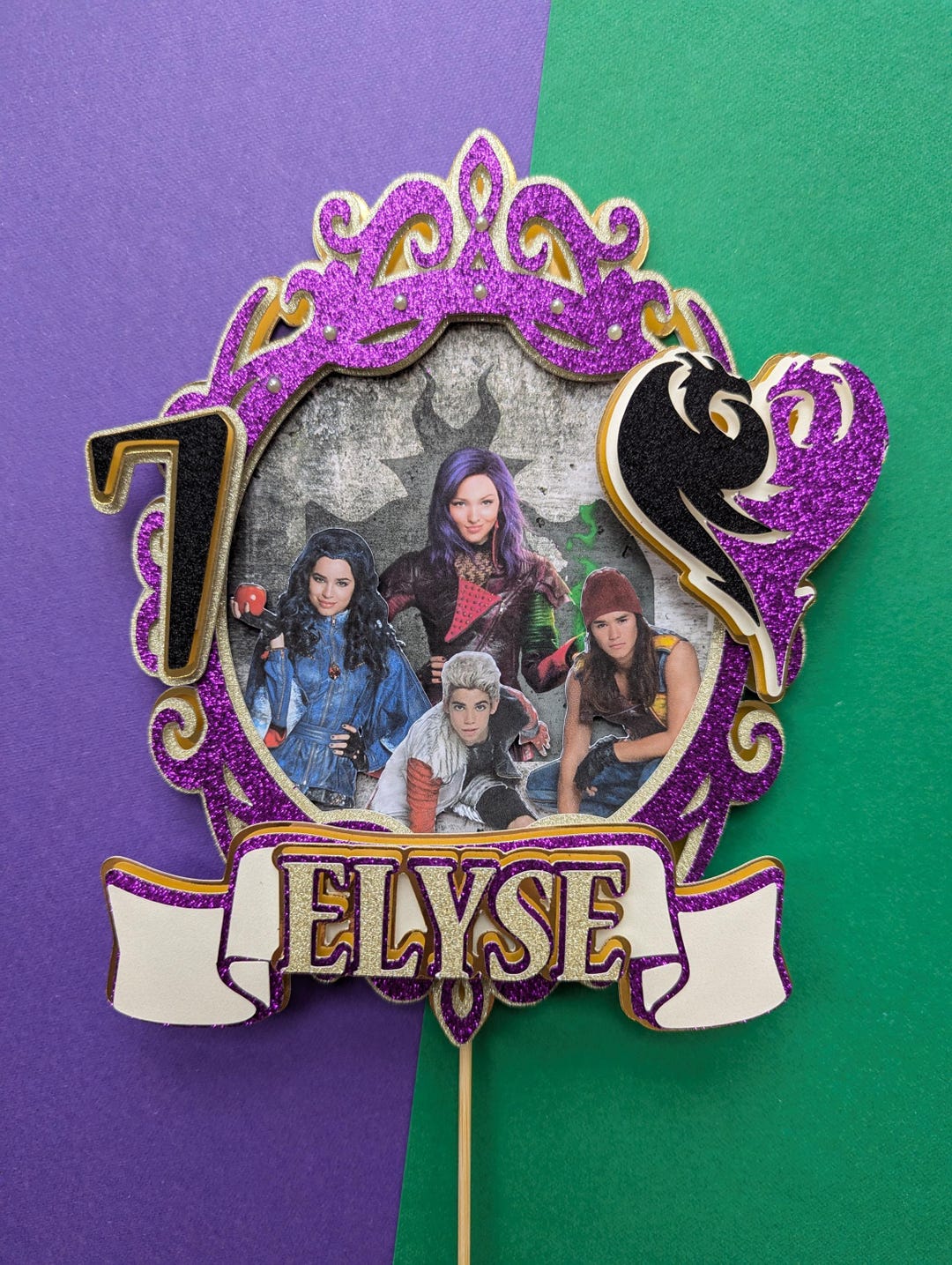 Descendants Themed Cake Topper Personalised Birthday Cake Decoration - Etsy
