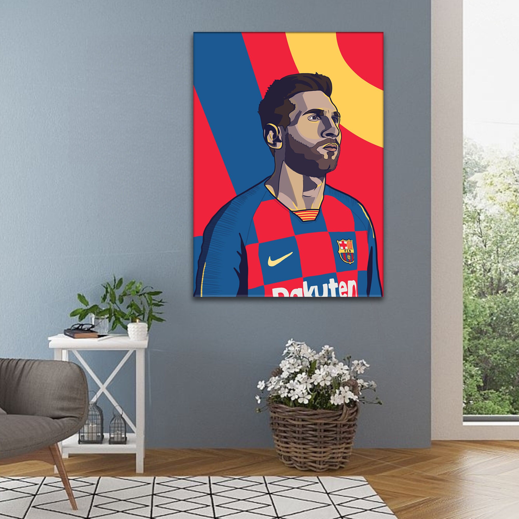 Lionel Messi Canvas, Messi Wall Art, Football Legend Poster, Football ...