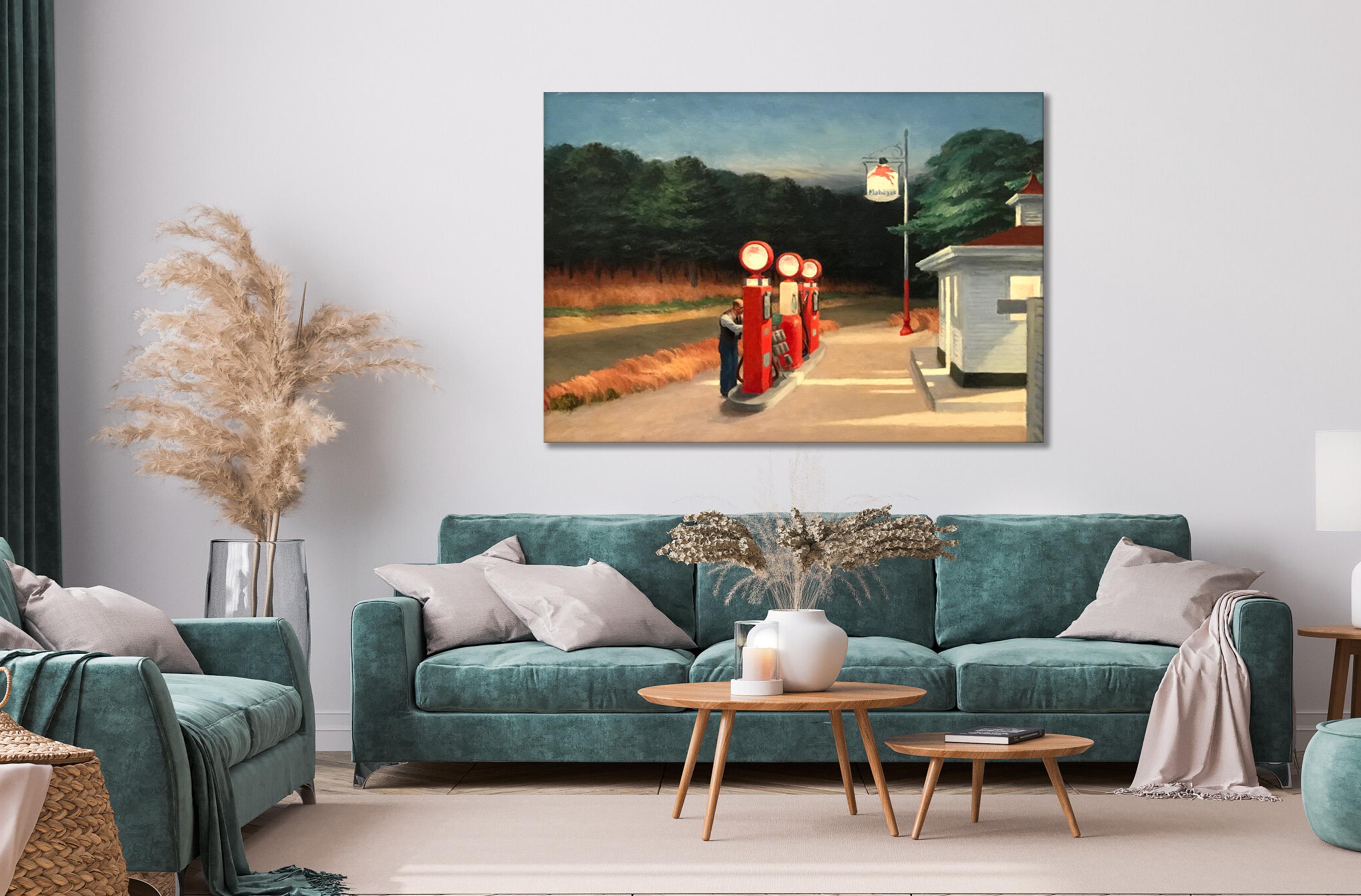 Edward Hopper Gas Station Canvas Art, Canvas Wall Art, Gas Canvas Print ...