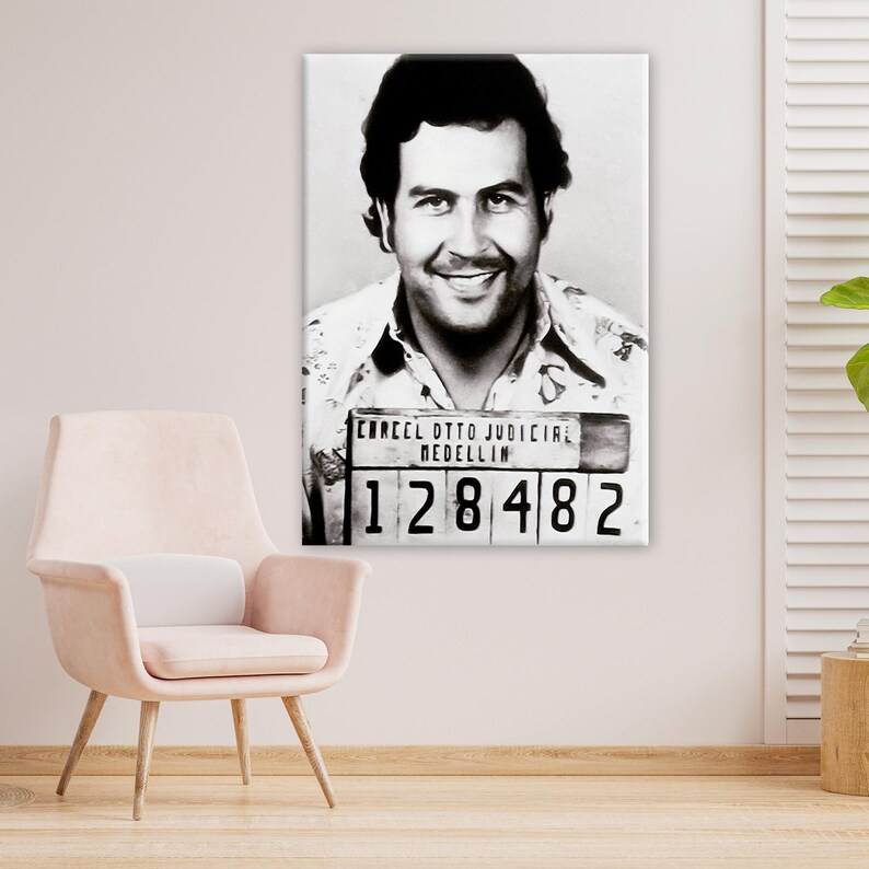 Pablo Escobar Canvas Wall Art, Wanted Escobar Poster, Escobar Wall Decr ...