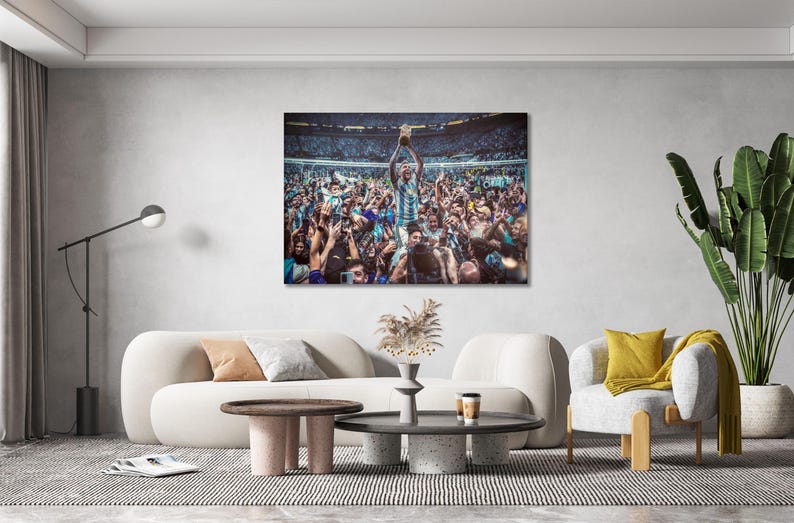 Lionel Messi World Cup 2022 Poster, Messi World Cup Trophy Celebration ...