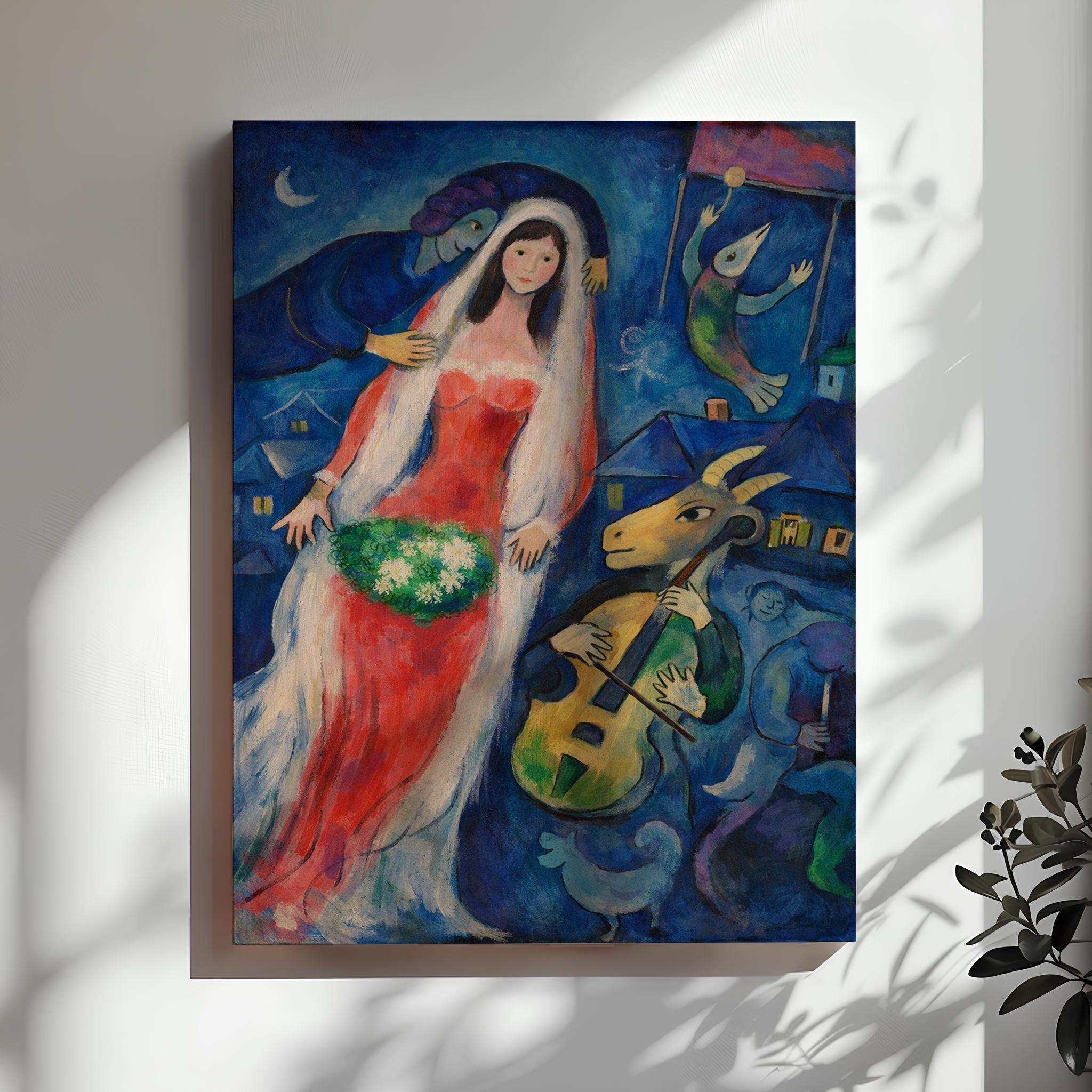 Tela de Marc Chagall, Arte de Parede Noiva e Cabra, Pôster Chagall La ...