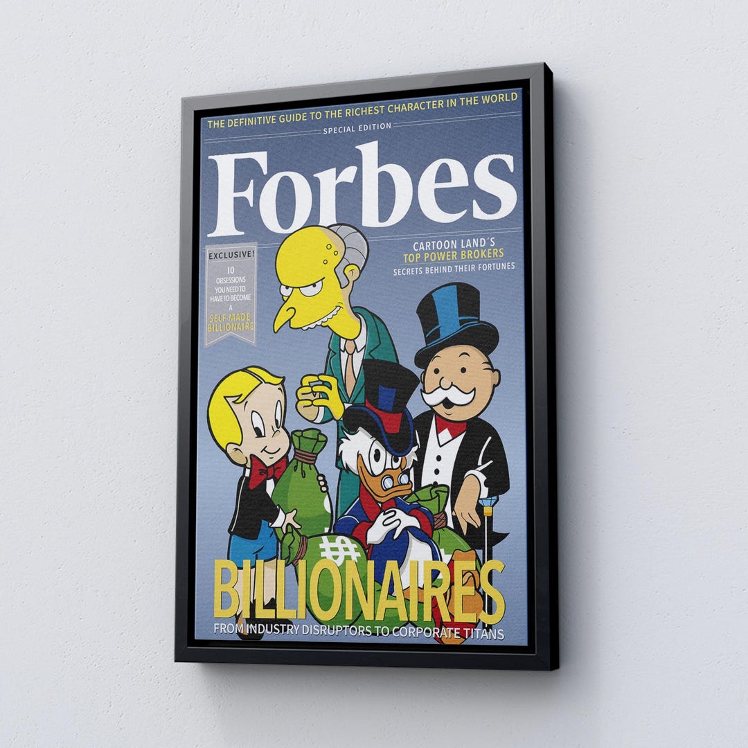 Forbes Magazine Billionaires Poster, Mr. Monopoly Print, Richie Rich ...