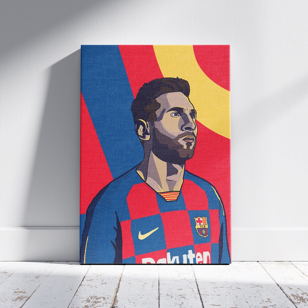 Lionel Messi Canvas, Messi Wall Art, Football Legend Poster, Football ...