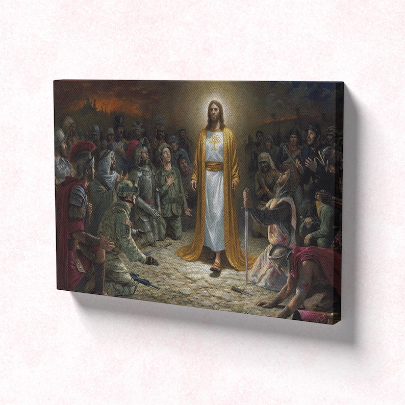 Jesus Canvas, Christian Canvas, Jesus With Soldiers Poster, Christian ...
