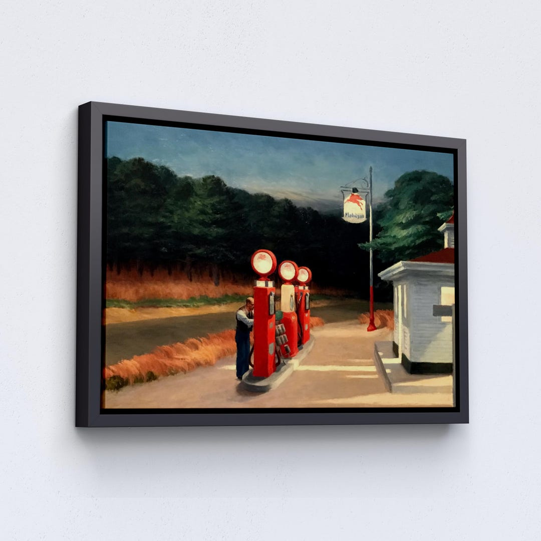 Edward Hopper Gas Station Canvas Art, Canvas Wall Art, Gas Canvas Print ...