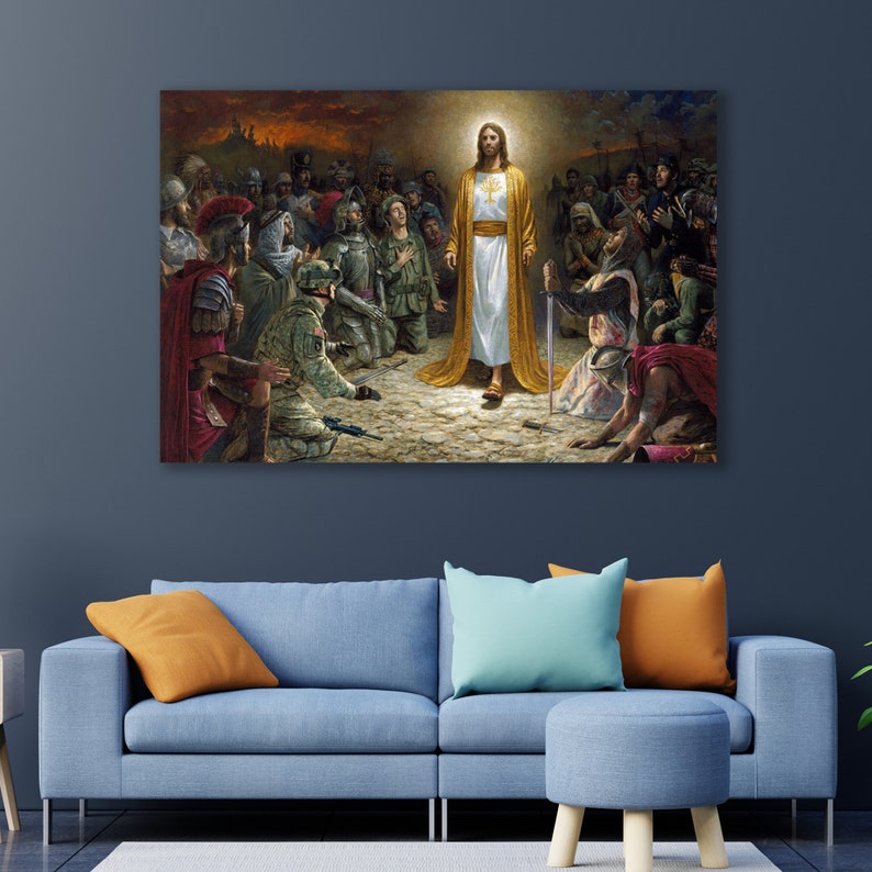 Jesus Canvas, Christian Canvas, Jesus With Soldiers Poster, Christian ...