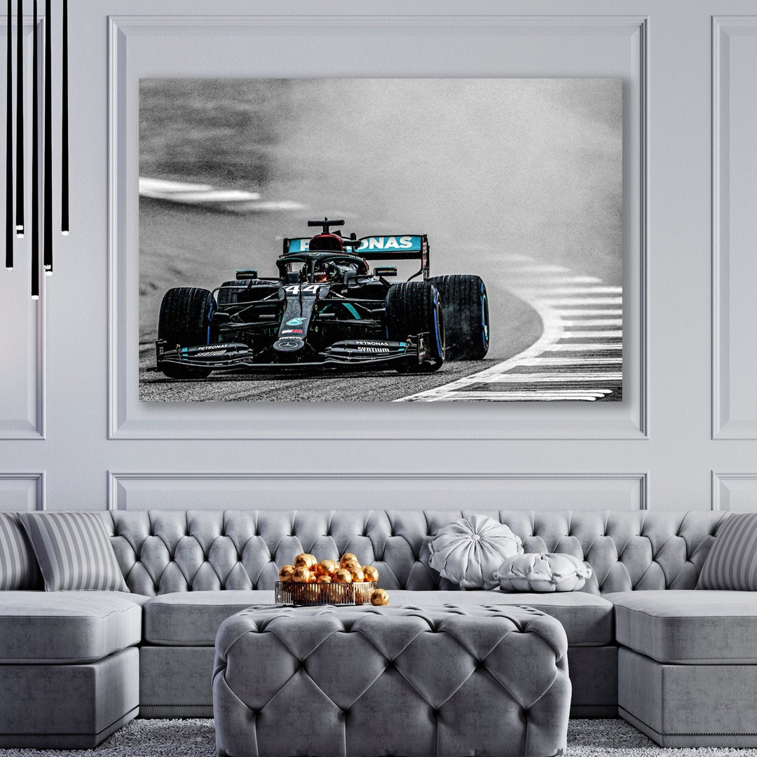 Lewis Hamilton Canvas, Lewis Hamilton Racing Wall Art, Canvas Wall Art ...