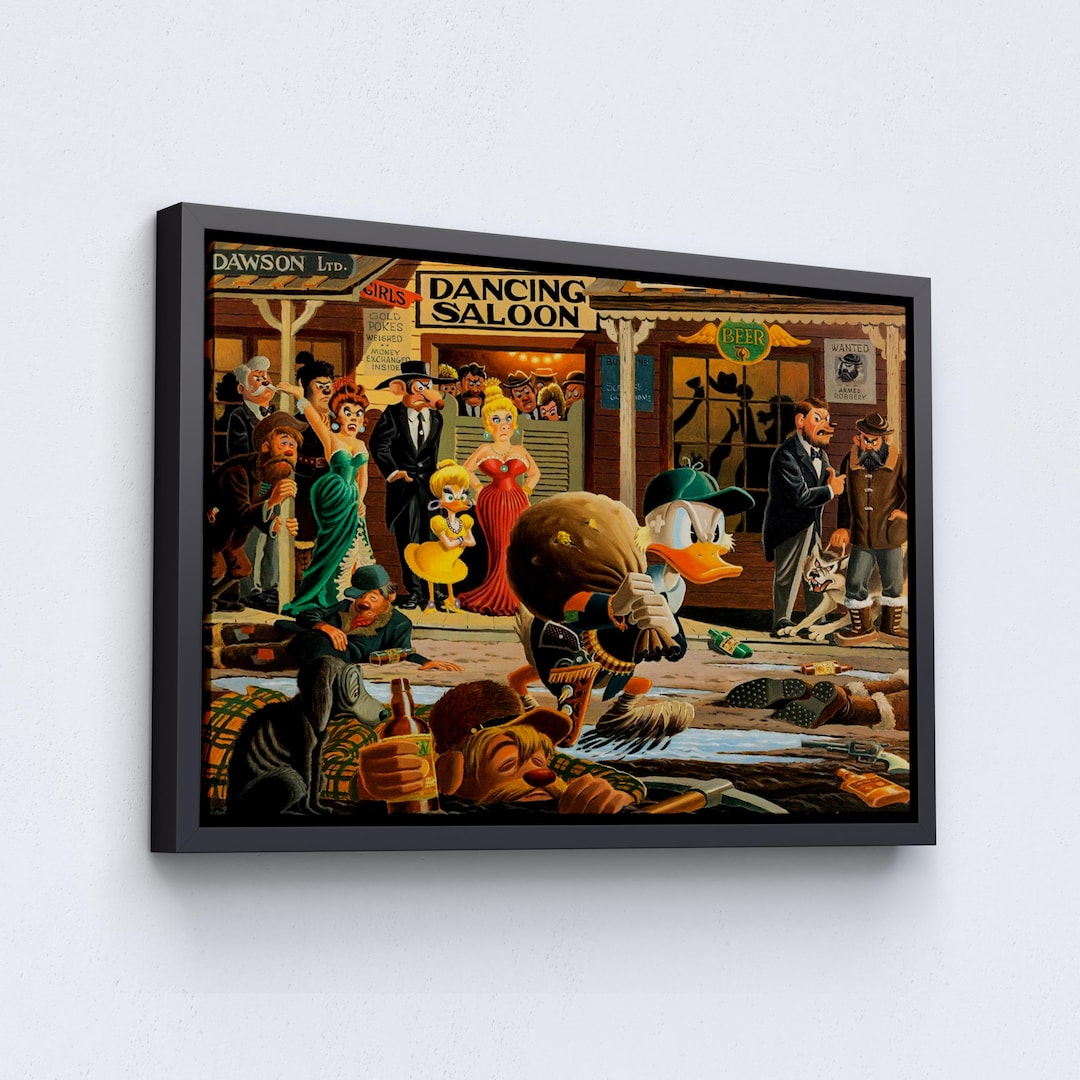 Scrooge Mcduck & Daffy Duck Money Canvas, Cartoon Wall Art - Etsy