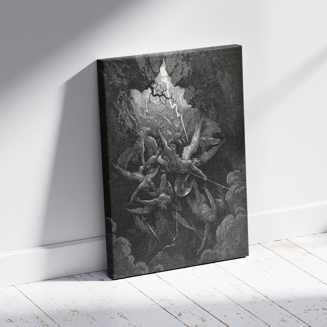Battle Between Heaven & Hell Print on Poster/canvas, Hell Print Art ...