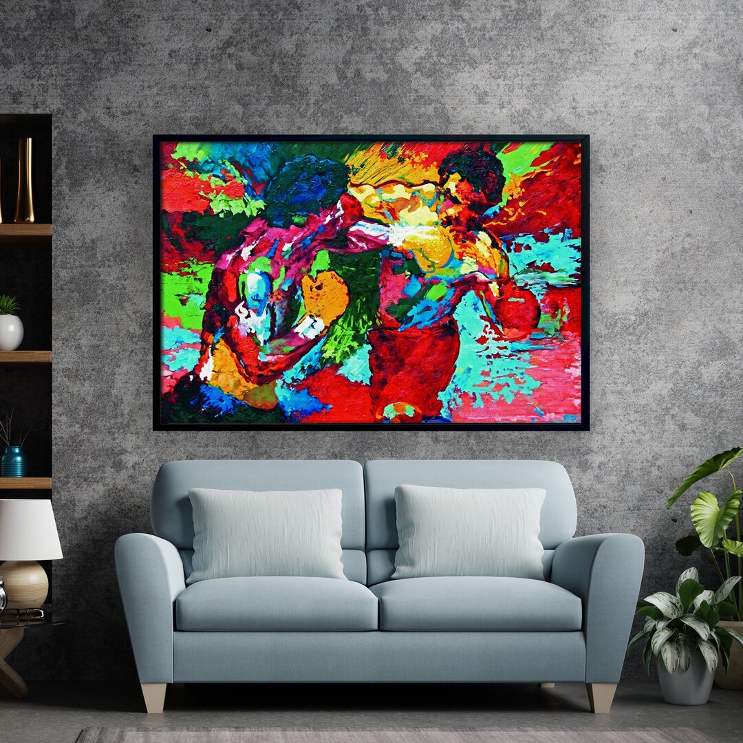 Leroy Neiman Rocky Balboa Vs Apollo Wall Art, Colorful Rocky Print High ...