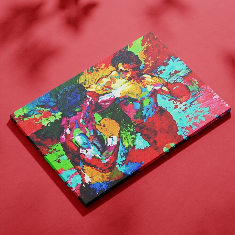 Leroy Neiman Rocky Balboa Vs Apollo Wall Art, Colorful Rocky Print High ...