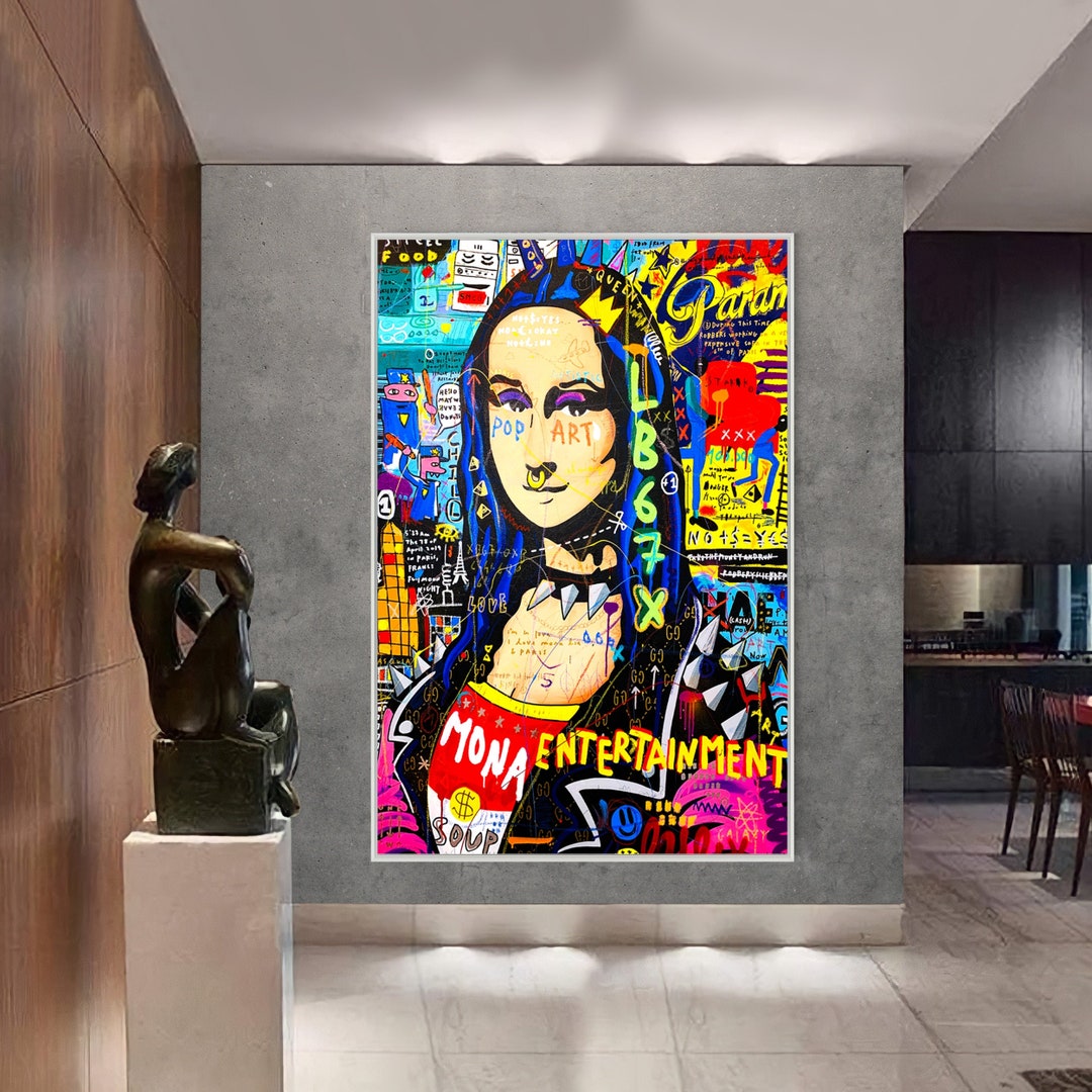 Mona Lisa Graffiti Canvas, Mona Lisa Pop Art, Street Graffiti Poster ...