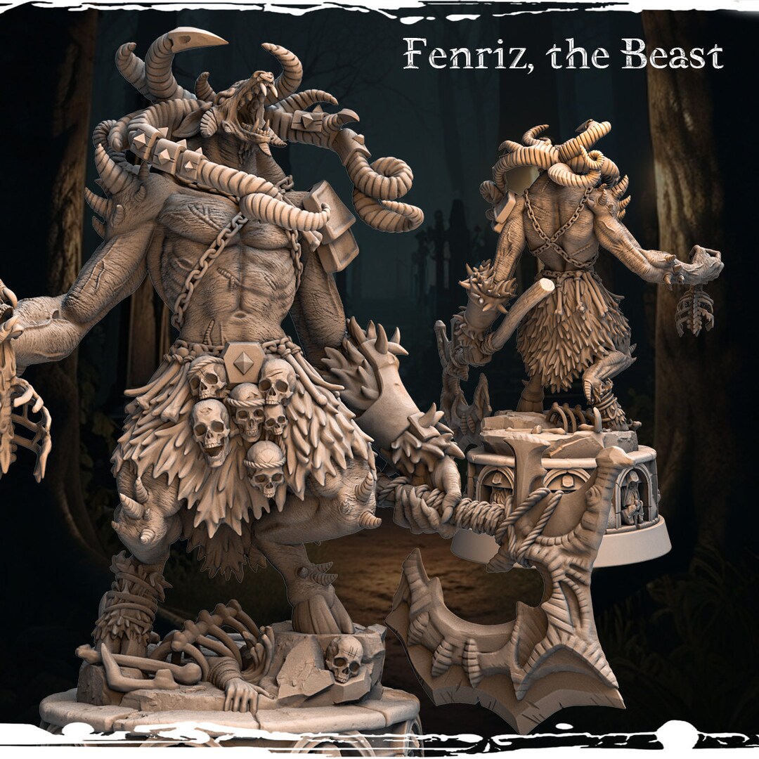 Fenriz, the Beast (75mm) - Etsy