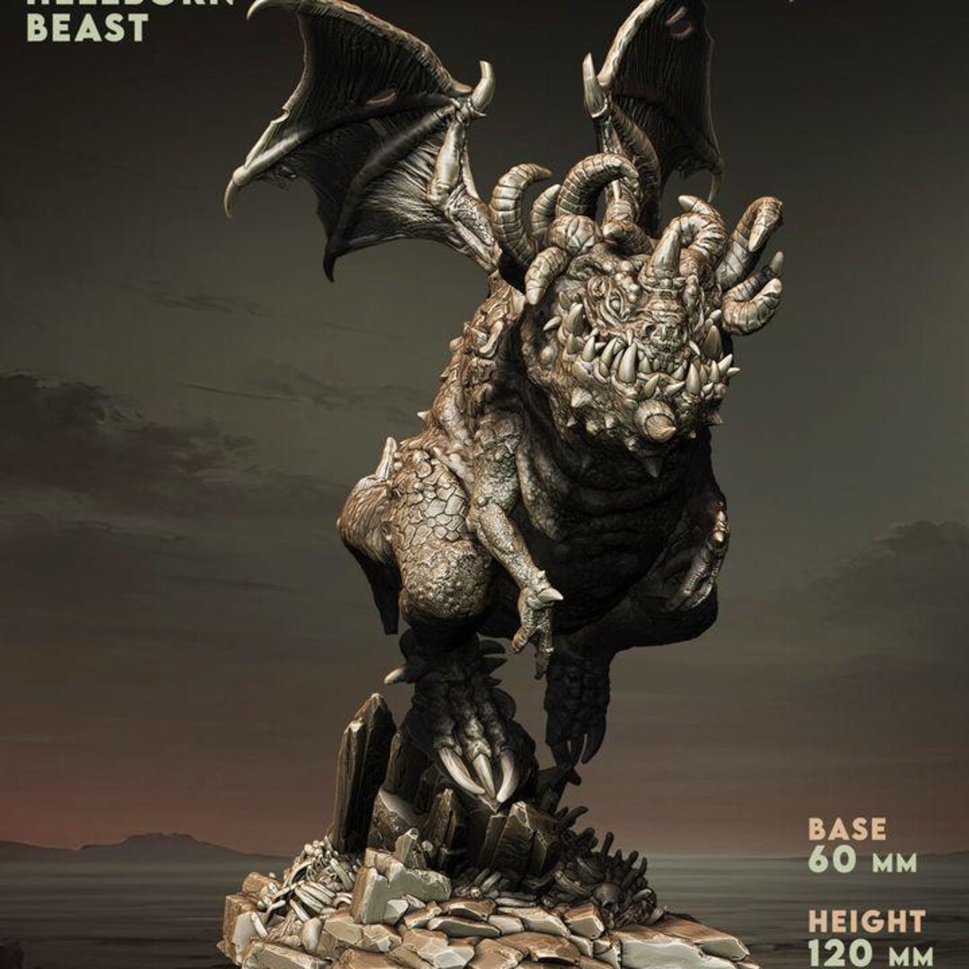 Hellborn Beast - Reign of Dragons (32mm Scale) 120mm Height - Etsy
