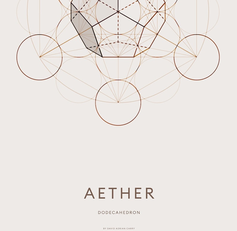 Aether Metatrons Cube Sacred Geometry Art Dodecahedron Digital Download ...